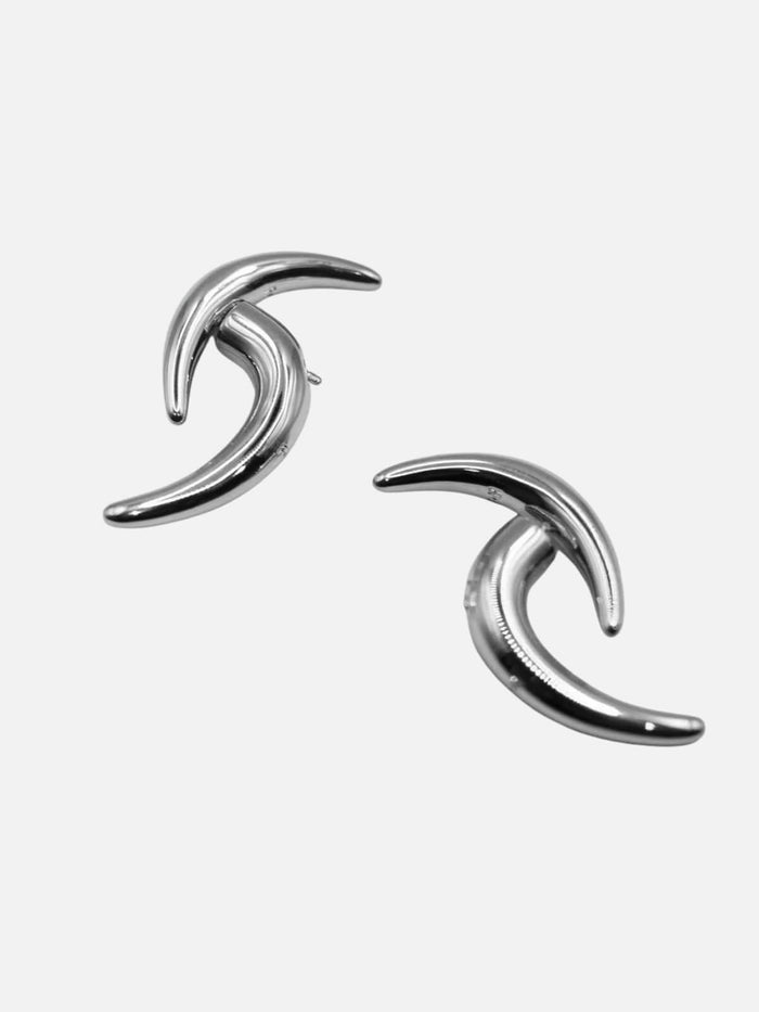 Lunar Eclipse Statement Earrings: Brass + Sterling Silver Plating